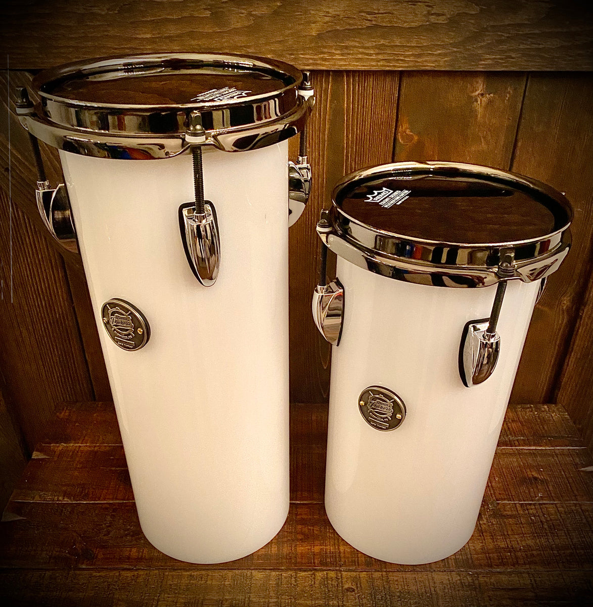 DrumPickers 6x12” & 6x15” Silo Drums in Arctic White with Black Chrome